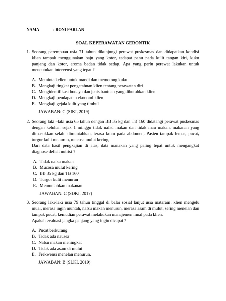 Soal Tryout Gerontik | PDF