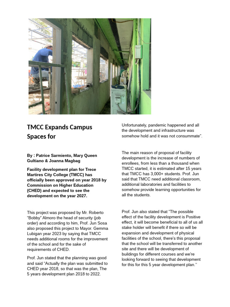 TMCC Facility Development | PDF