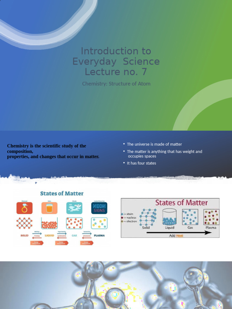 LEC 7 Atomic Structure | PDF | Atoms | Proton