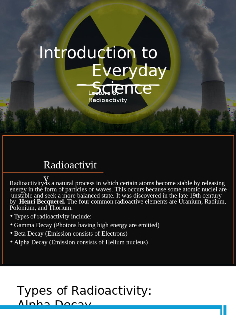 LEC 8 Radioactivity | PDF | Radioactive Decay | Gamma Ray