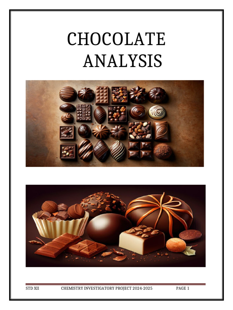 Chemistry Investigatory Project | PDF | Chocolate | Types Of Chocolate