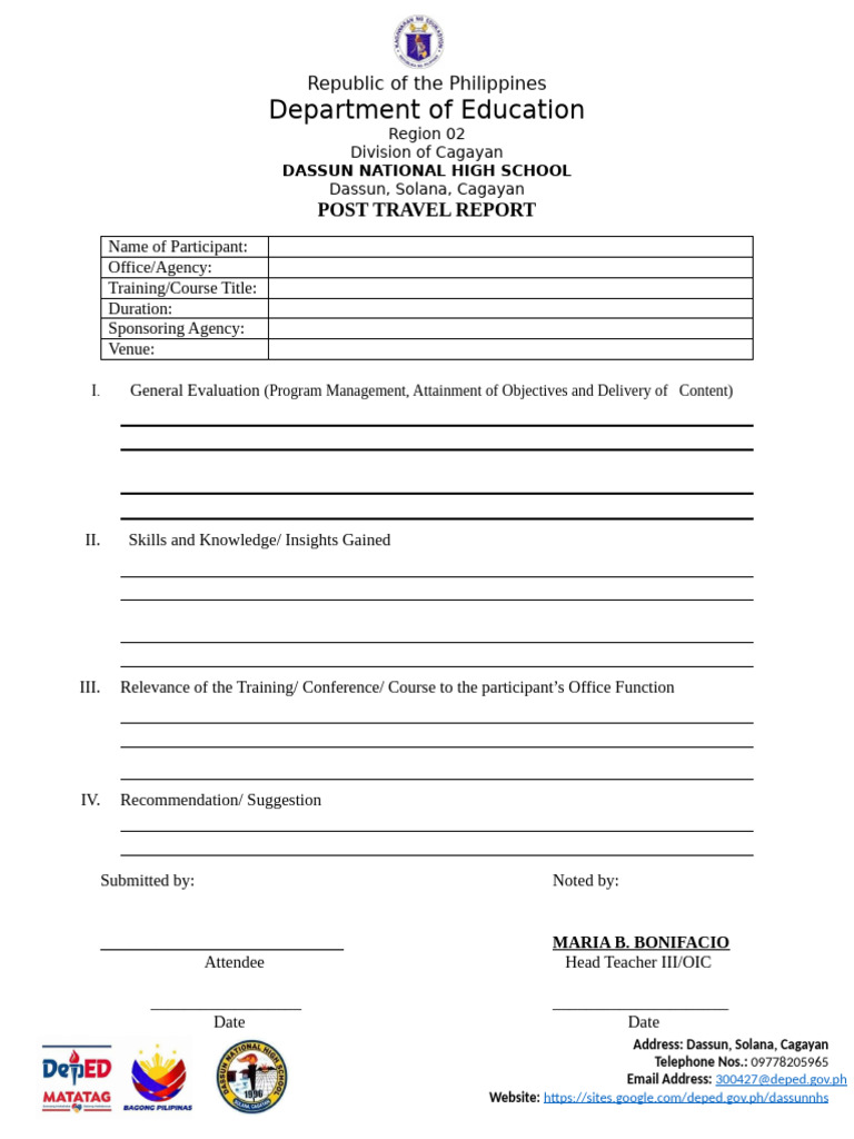 Post Travel Report-Template | PDF