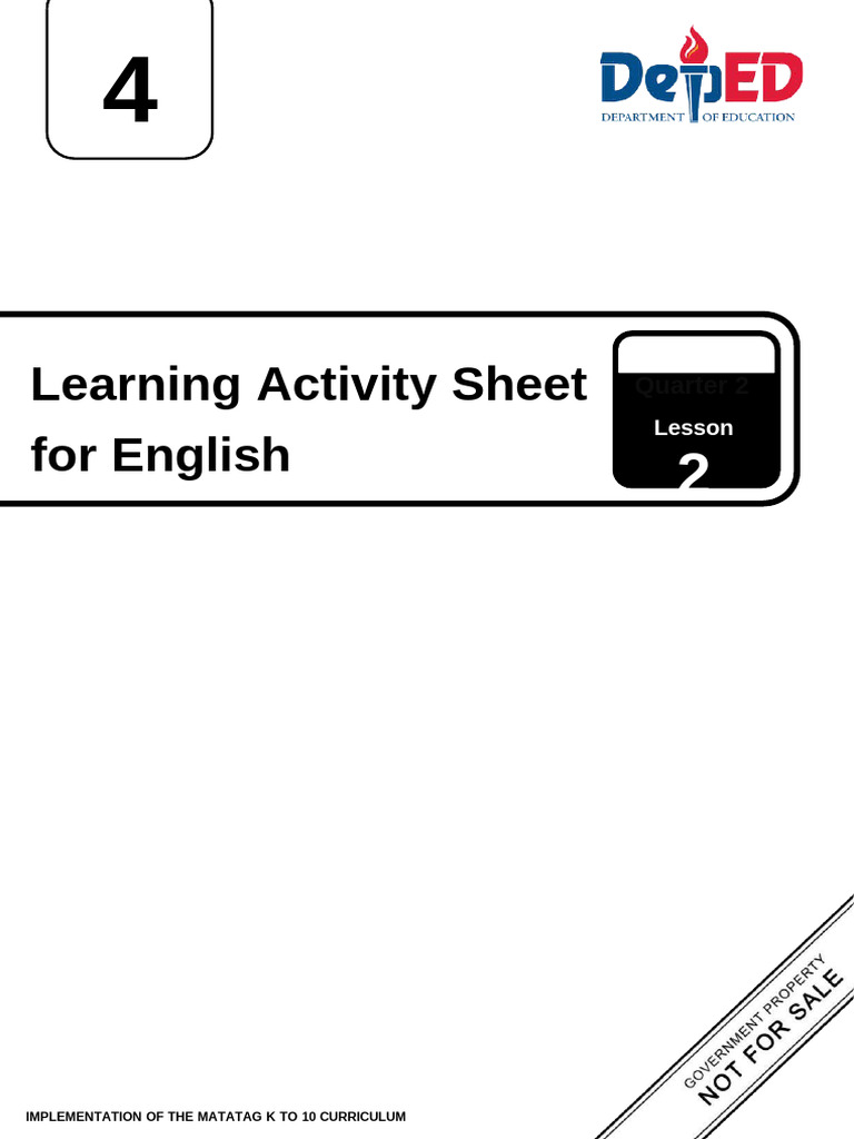 Q2 WS English 4 Lesson 2 Week 2 1 | PDF | Curriculum | English Language