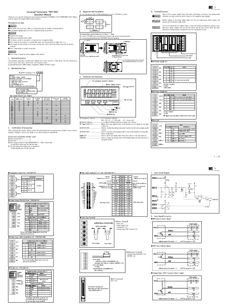 TDP 3621 Manual | PDF