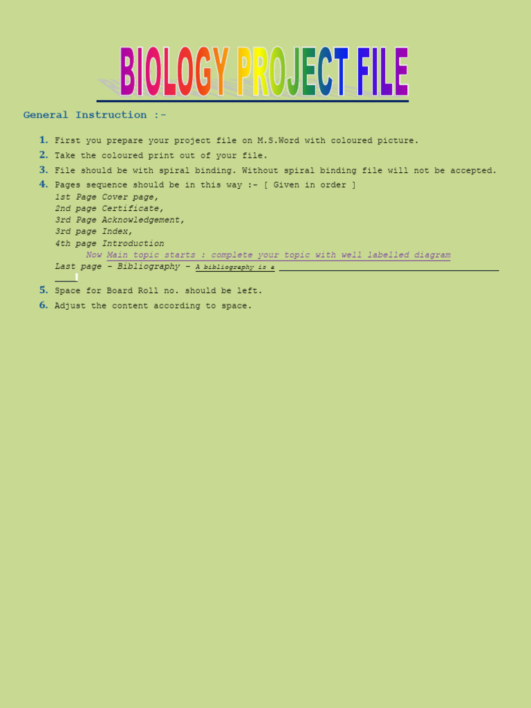 Biology_Project_work_-2024-25[1] | PDF | Genetics | Health Sciences