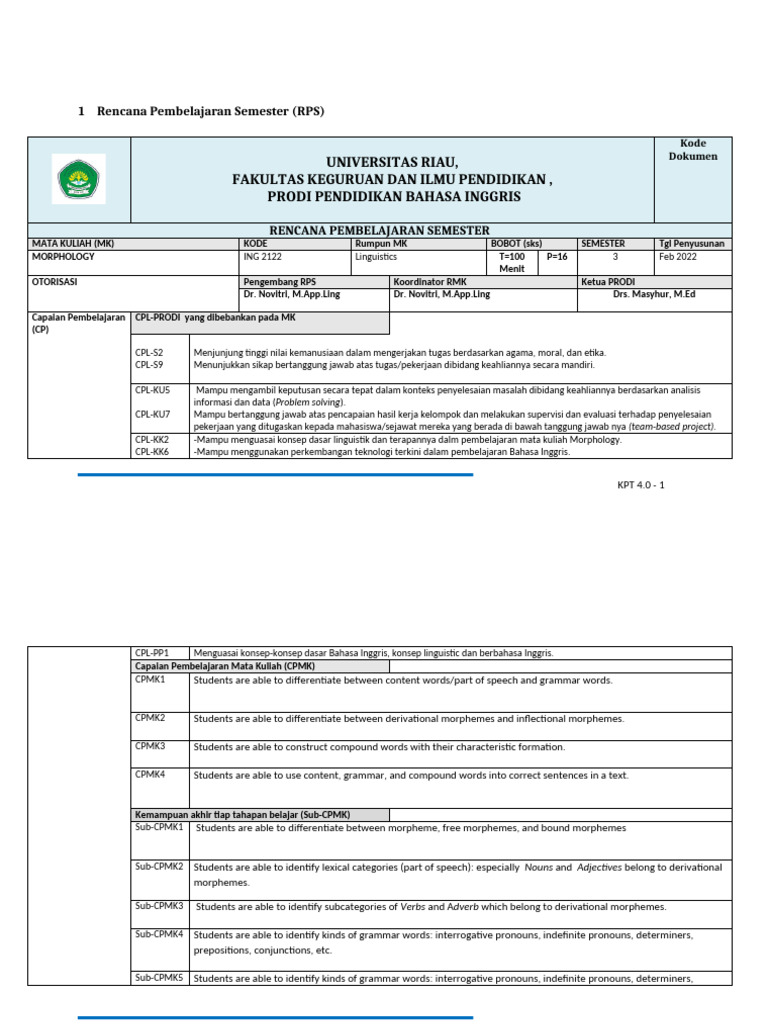 Rps Morphology. Cased Based and Team Based Project-Baru | PDF | Word ...