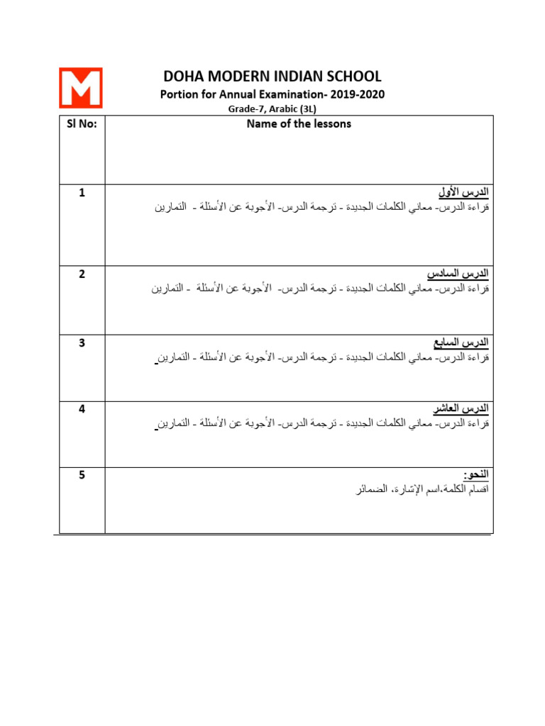 School - Data - DMIS - Assignment - 59976 - Gr.7 (3L) BPArabic-AE | PDF