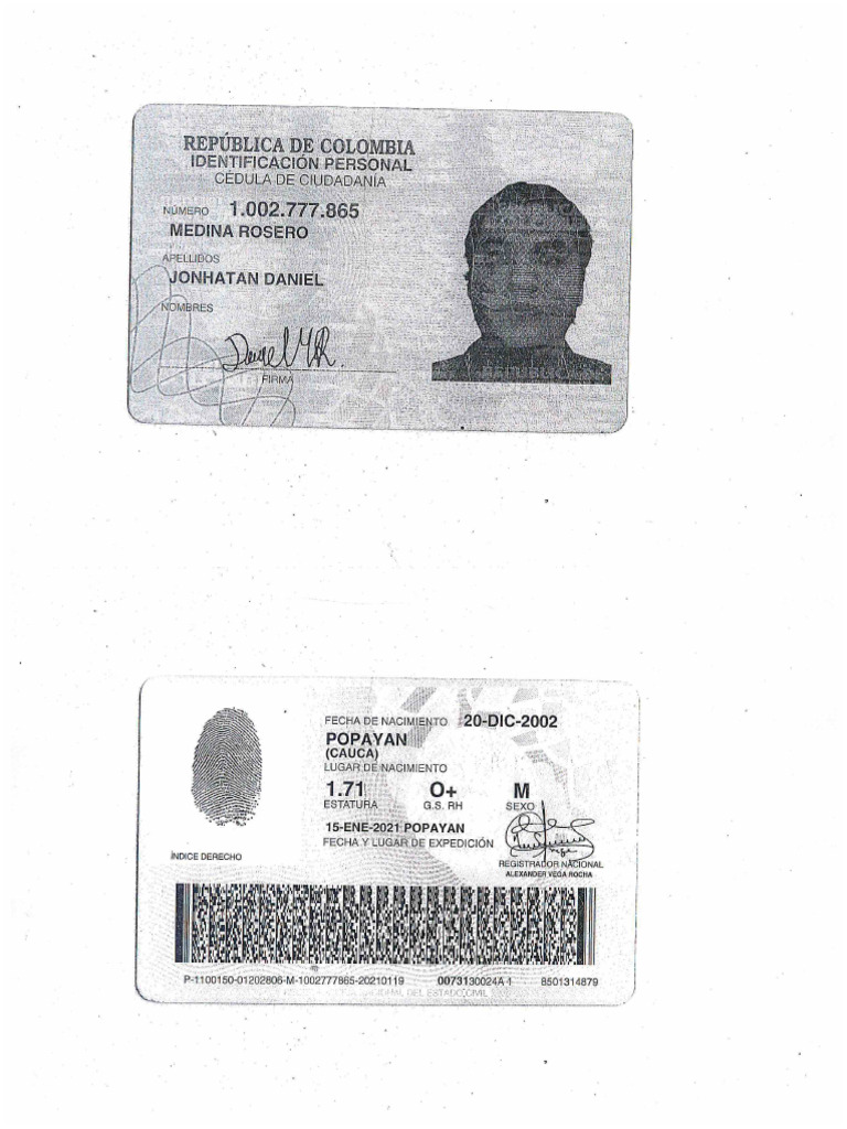 Cedula Daniel Medina | PDF