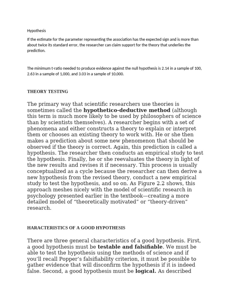 Hypothesis | PDF | Hypothesis | Scientific Method