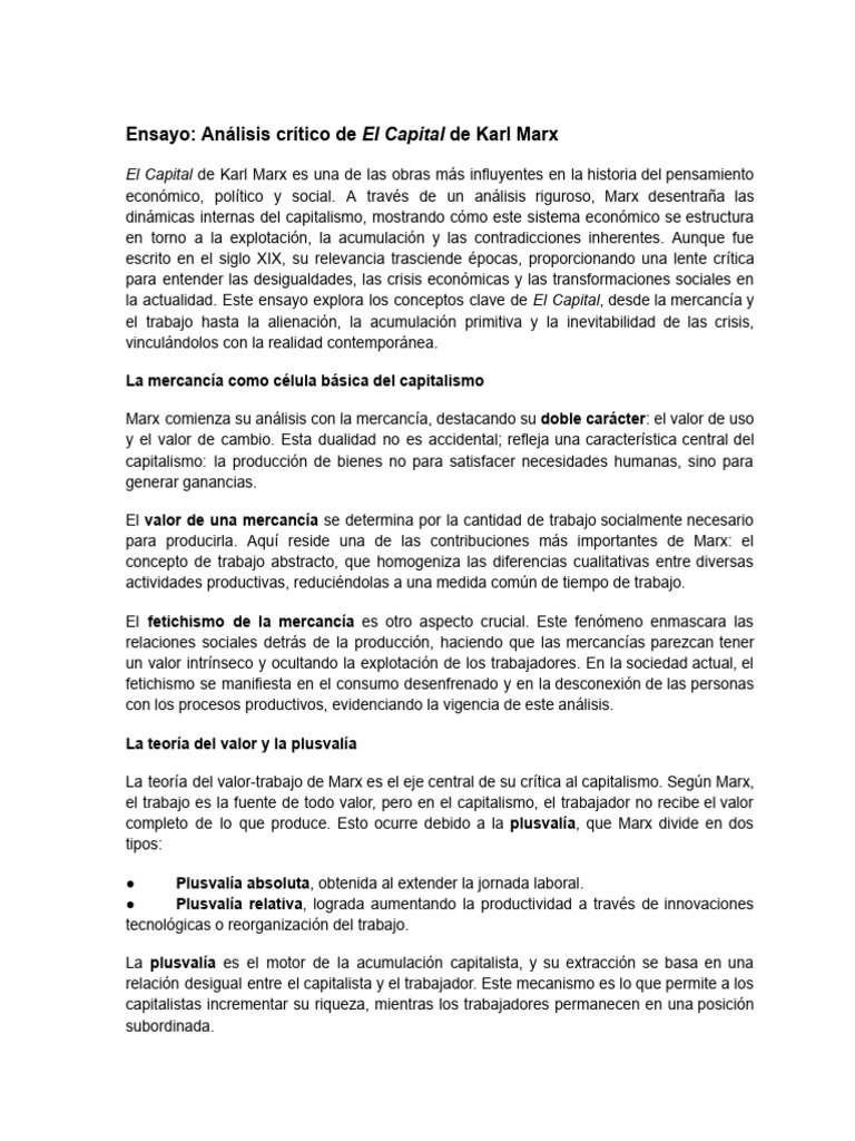 El Capital | PDF | Capitalismo | Acumulación de capital