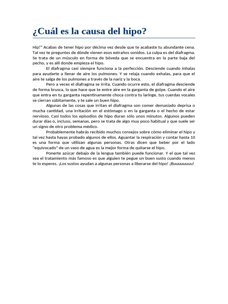 Cuál es la causa del hipo | PDF
