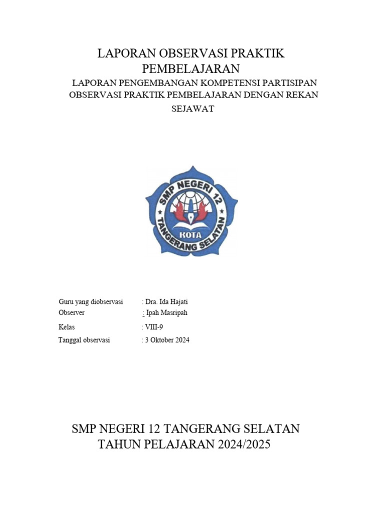 Ipah Masripah Observasi | PDF