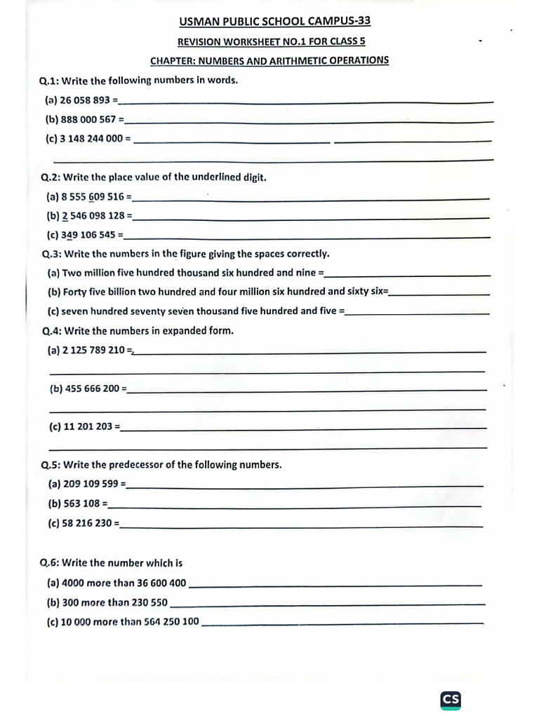 Maths Worksheet | PDF