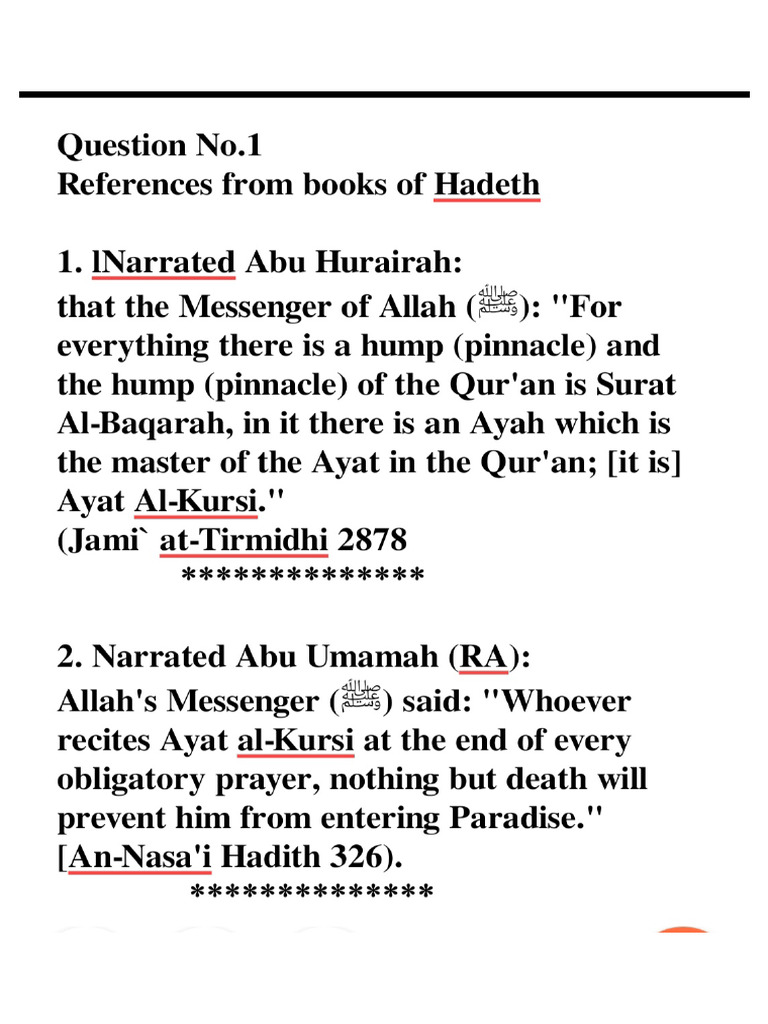 References from Hadeth Books | PDF