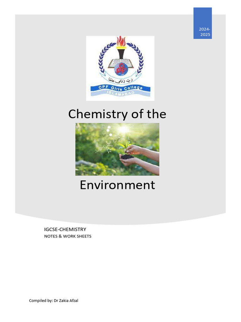 Chemistry of Environment IGCSE Chemistry | PDF | Greenhouse Effect ...
