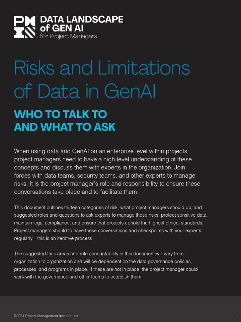 Risks and Limitations of Data in GenAI | PDF | Artificial Intelligence | Intelligence (AI ...