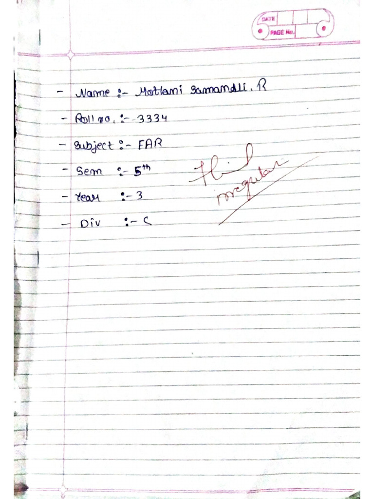 FAR, 3334, Motlani Samanali, 3rd Year, C | PDF