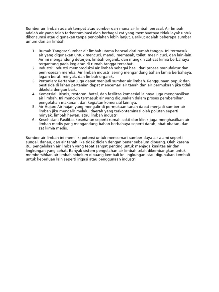 Sumber air limbah PBPAL | PDF
