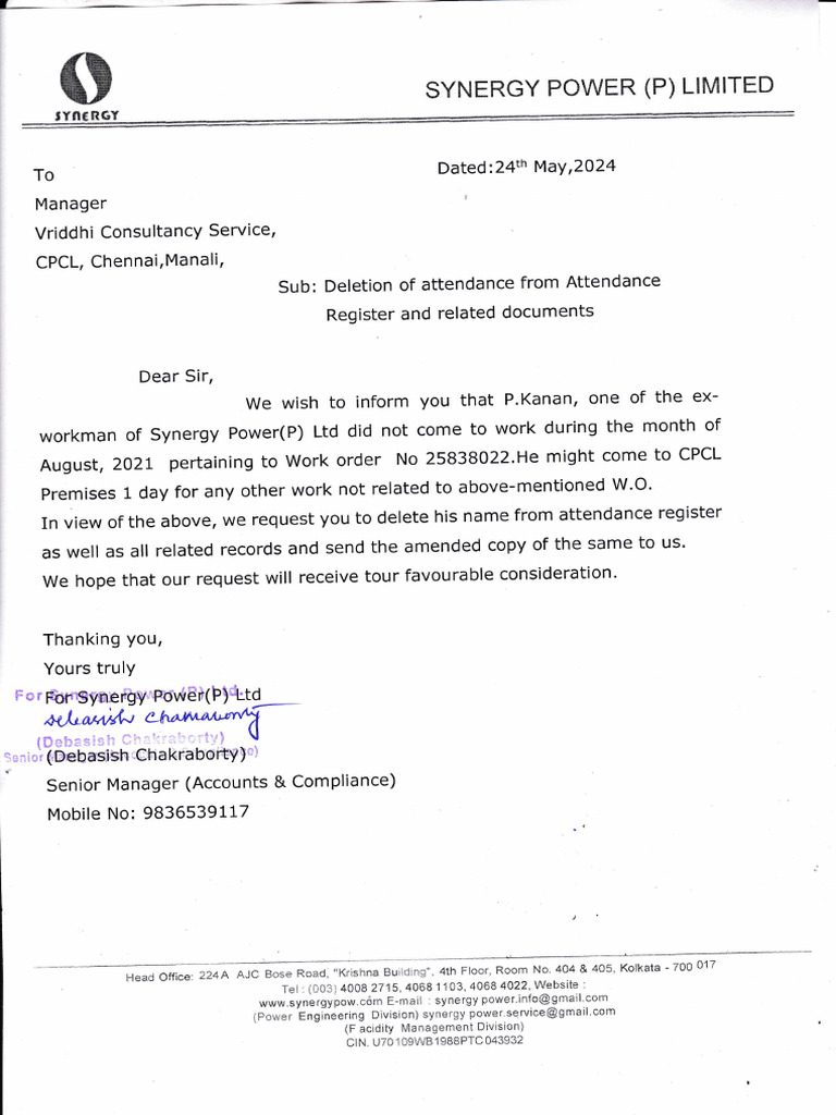 Letter To-Cpcl-24-05-2024 | PDF