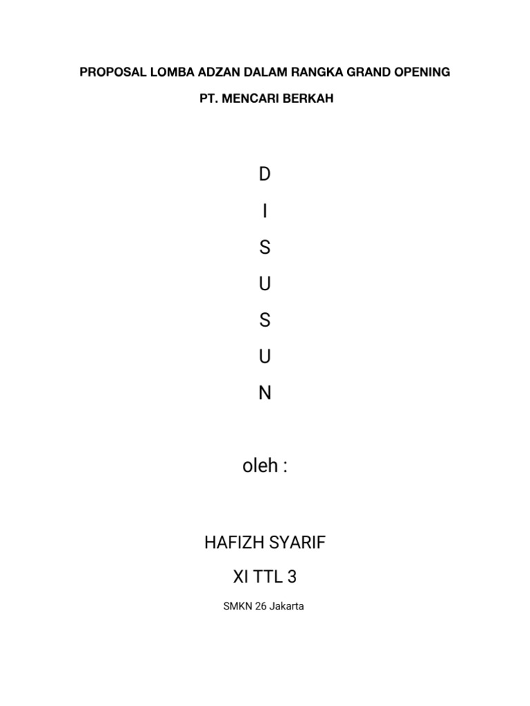 Proposal Lomba Adzan | PDF