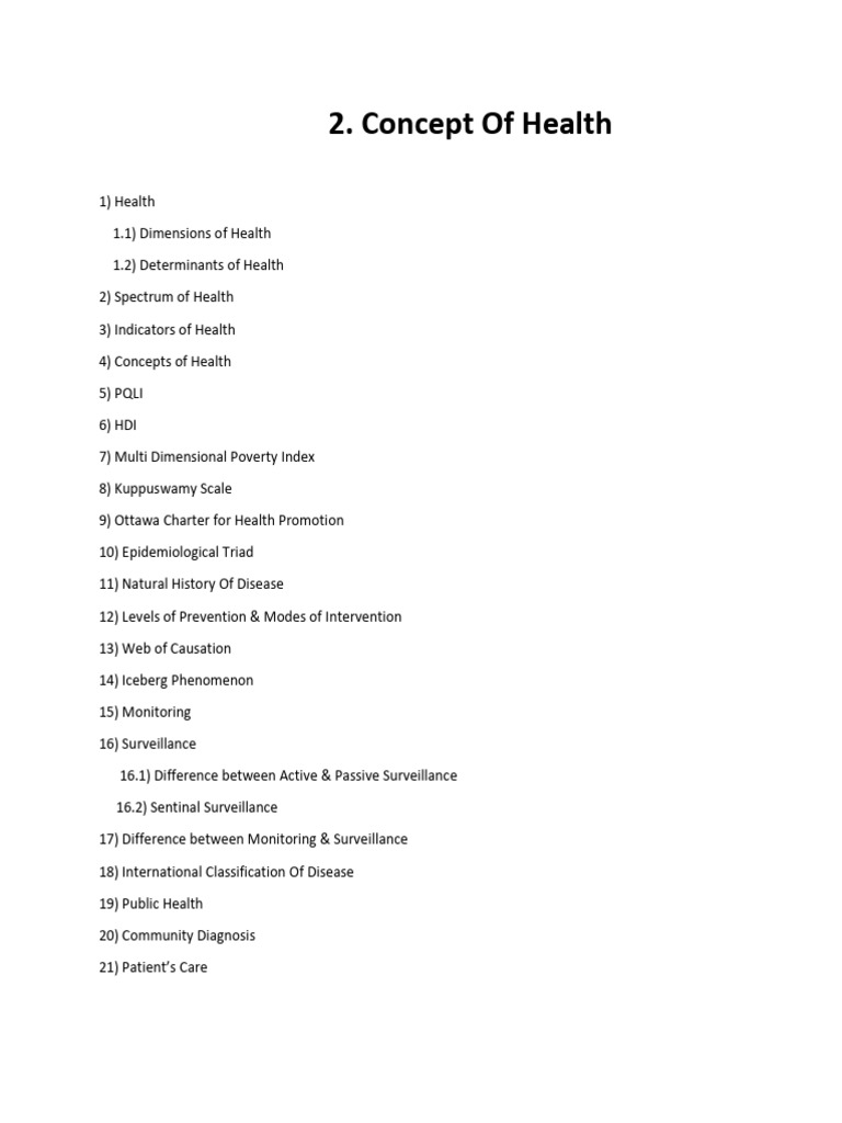 2. Concept of Health | PDF