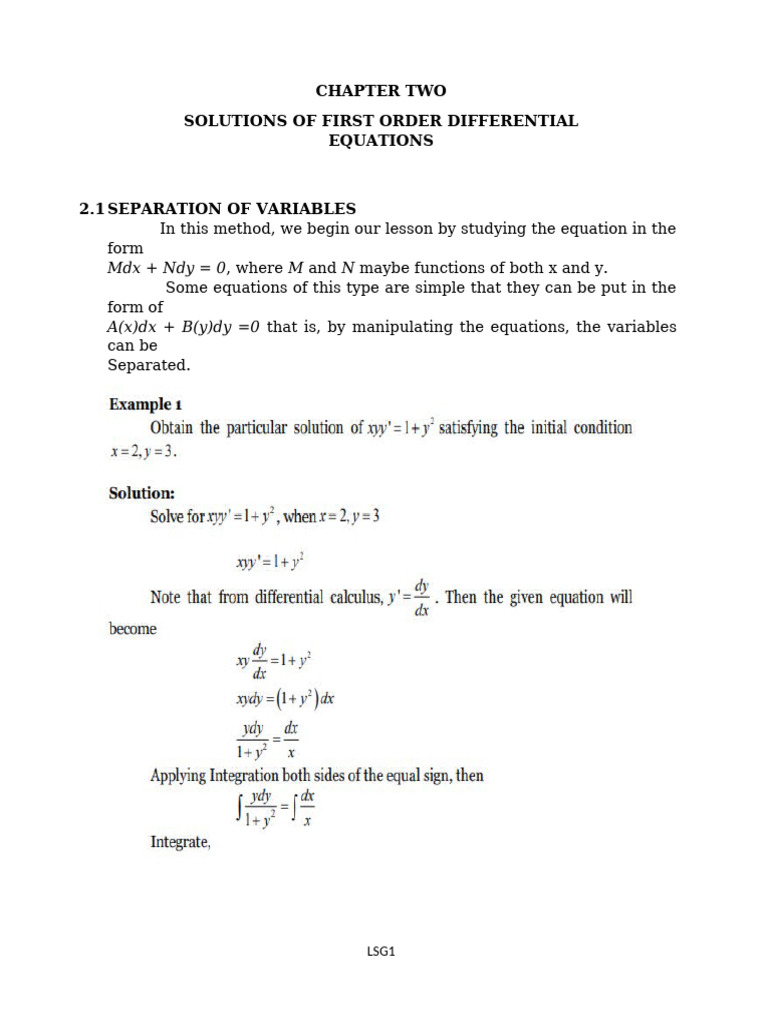 Chapter 2 Diff. Equations | PDF | Equations | Differential Calculus
