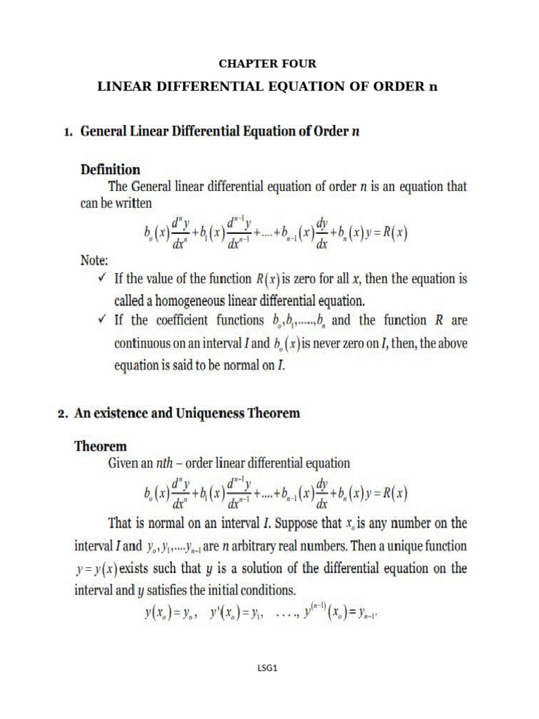 Linear Differential Equations Guide | PDF