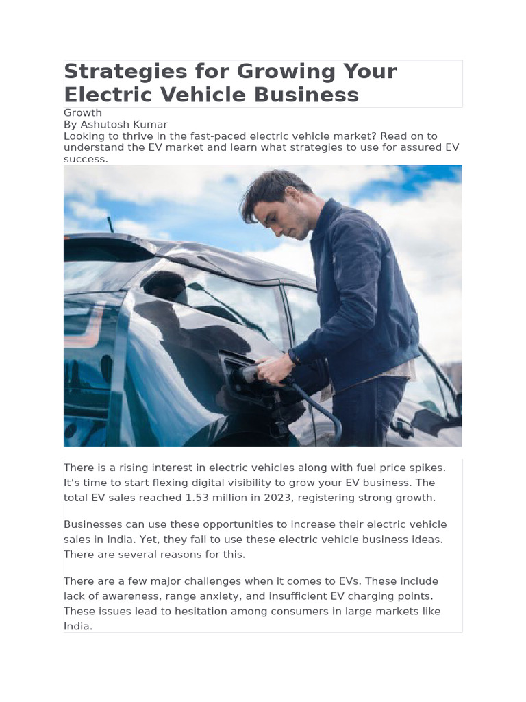 Effective Strategies for EV Business Growth | PDF | Electric Vehicle ...
