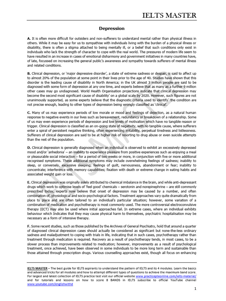 Test 101 | PDF | Clinical Trial | Major Depressive Disorder