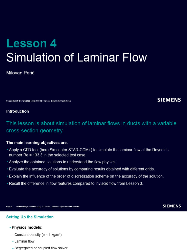 M1L1.4 - Simulation of Laminar Flow | PDF | Fluid Dynamics | Shear Stress