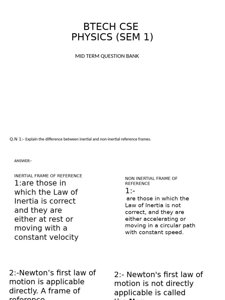 Physics Mid Term | PDF | Special Relativity | Momentum