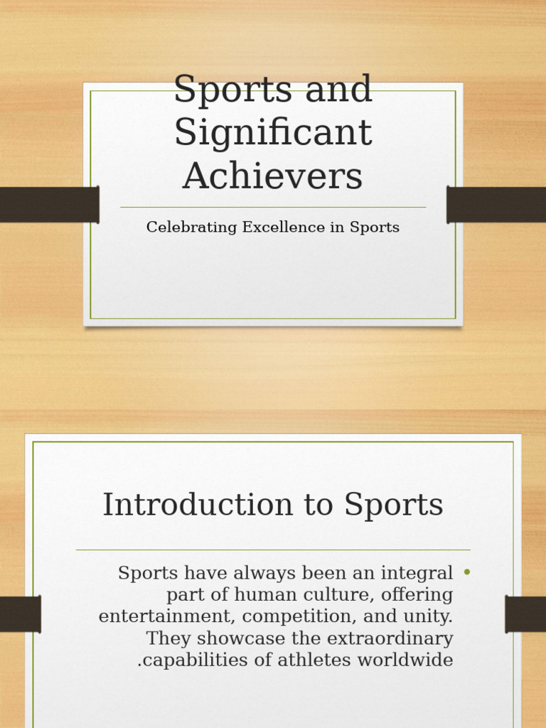 Sports and Significant Achievers | PDF
