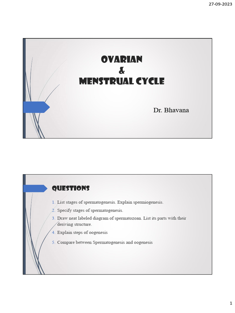 Ovarian & Menstrual Cycles PDF | PDF | Menstrual Cycle | Ovary