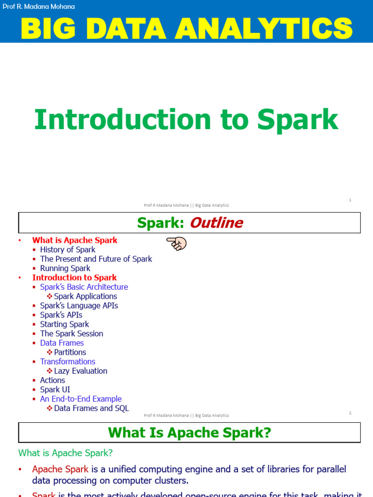 Bda U3 p1 (Intro To Spark) | PDF | Apache Spark | Apache Hadoop