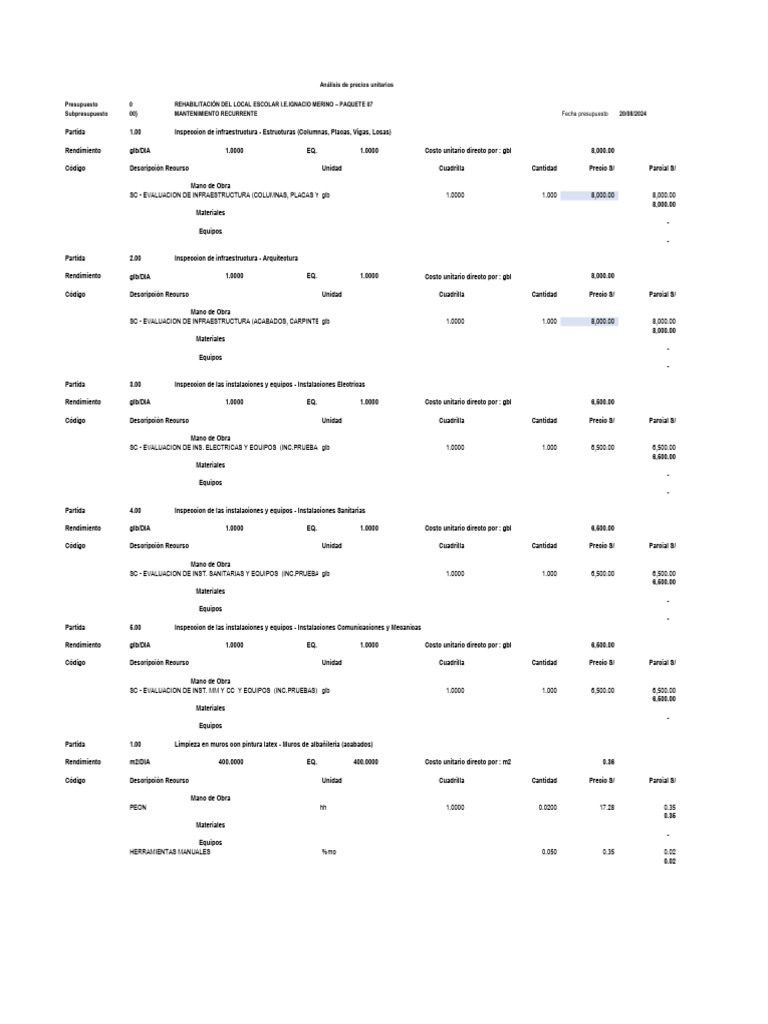 Apu 1 Mtto Recurrente | PDF | Rieles | edificio