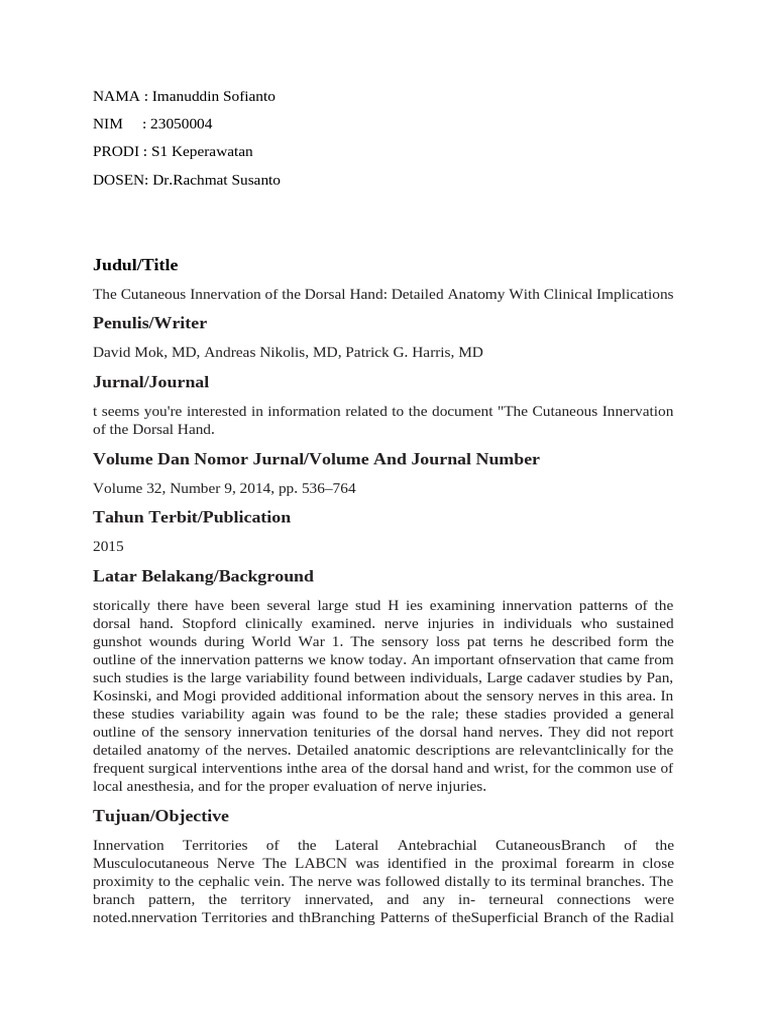 resume pak rahmat yanfi | PDF | Musculoskeletal System | Limbs (Anatomy)