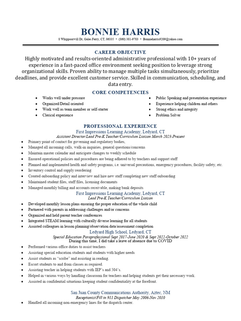 Bh Resume | PDF | 9 1 1 | Dispatcher