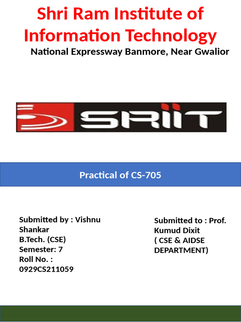 CS-705 Practical Submission | PDF