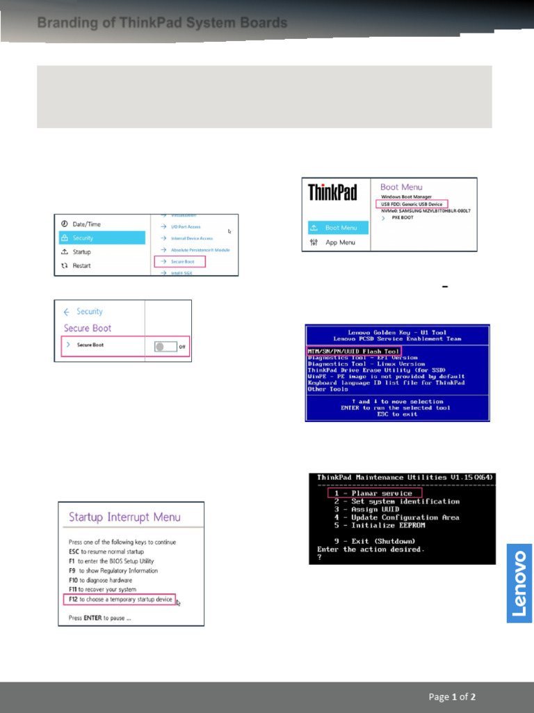 CPSW100 - Branding of ThinkPad System Boards - QRC - v10292021 | PDF ...