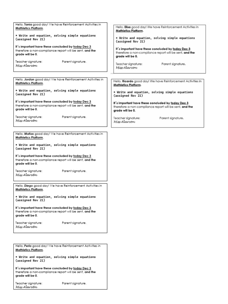 Mathletics Deadline Reminder | PDF