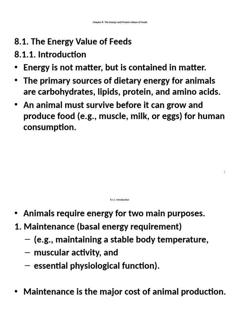 Chapter 8 Energy Value of Feeds5 | PDF | Digestion | Ruminant