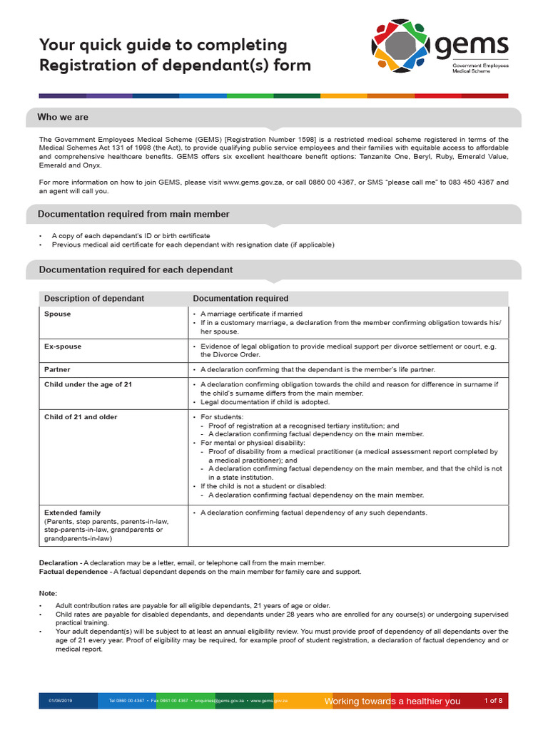 GEMS Medical Scheme Registration Guide | PDF | Medical Diagnosis | Medicine