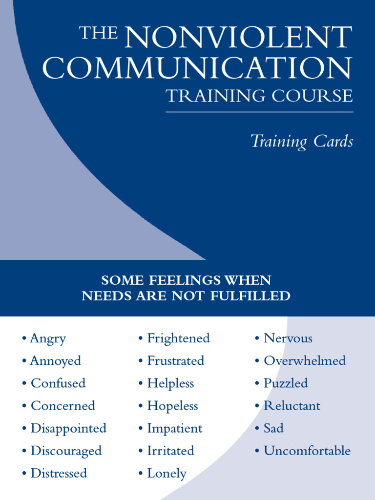 Nonviolent Communication Training Guide | PDF | Emotions | Social ...