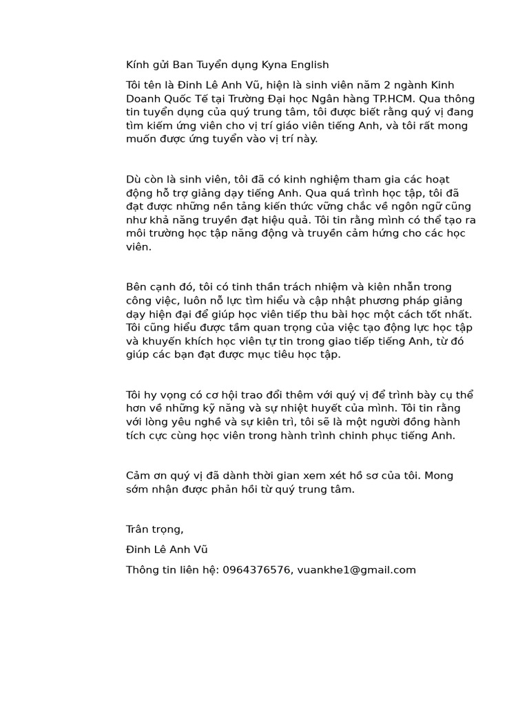 Cover Letter | PDF