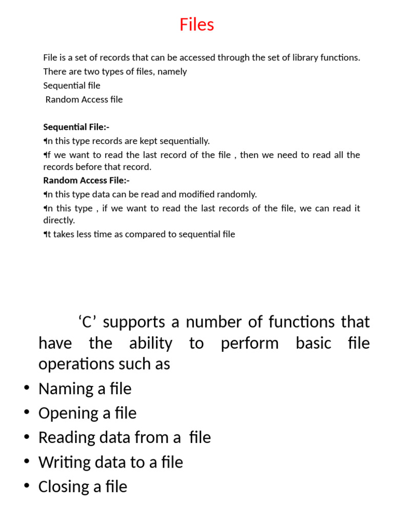 Files | PDF | Pointer (Computer Programming) | Computer Data