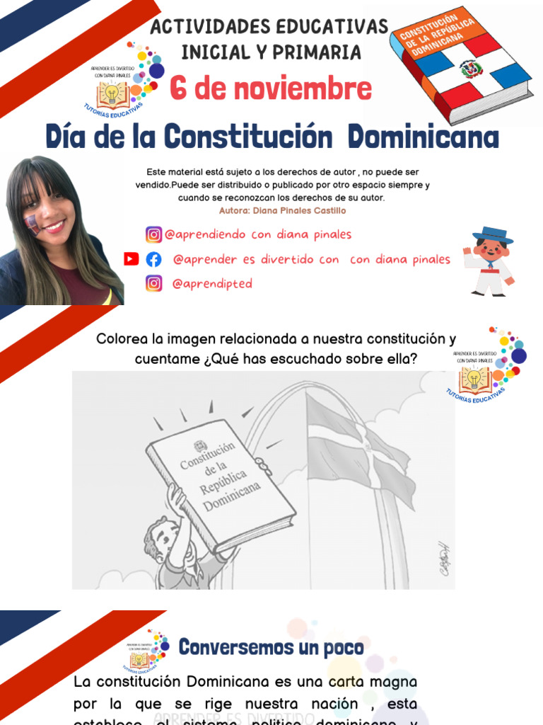 Material Educativo Constitución Dominicana Diana Pinales Castillo | PDF | Constitución ...