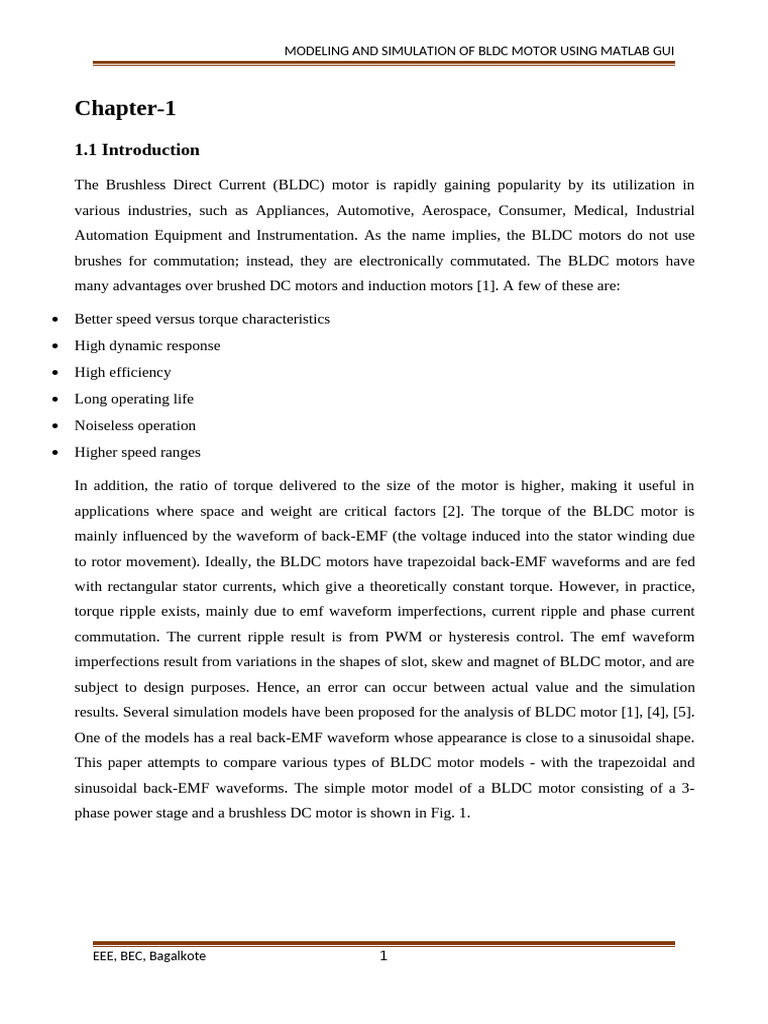1._Mini_project Synopsis Final.21 | PDF | Electric Motor | Simulation
