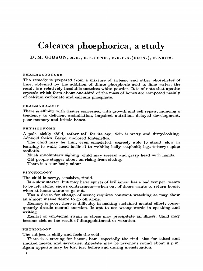Calcarea Phosphorica | PDF