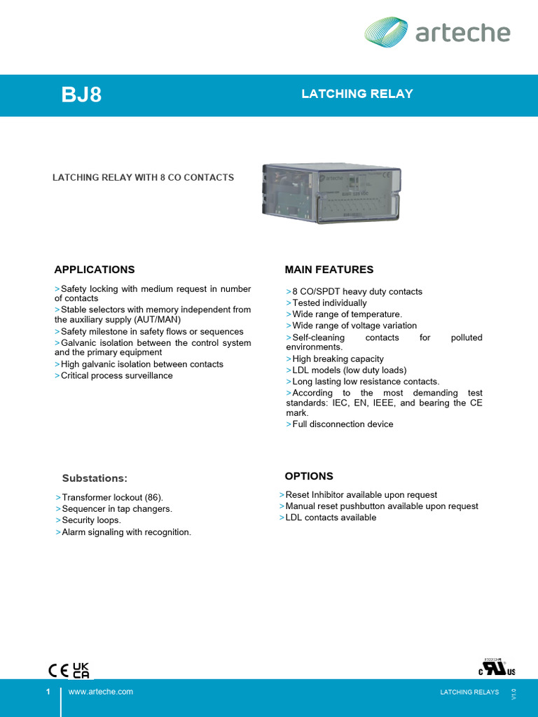 18.Arteche-BJ8 | PDF | Relay | Electromagnetic Compatibility