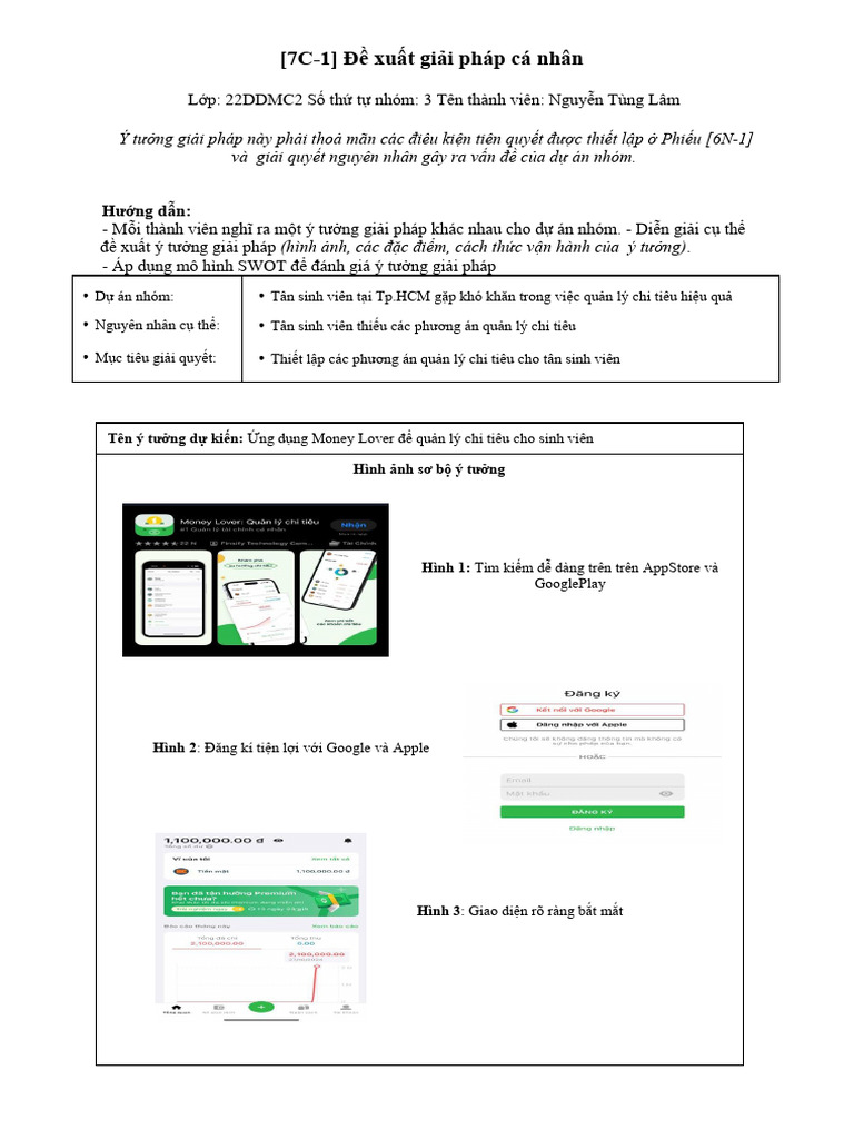 (7C-1) Đề xuất giải pháp cá nhân | PDF